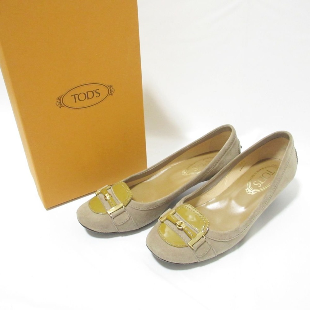 【楽天市場】【中古】 ほぼ美品 TOD'S トッズ スエード ゴンミーニ タッセル ドライビングシューズ パンプス 36.5 約23cm グレージュ レディース Luxs ブランド古着の ...