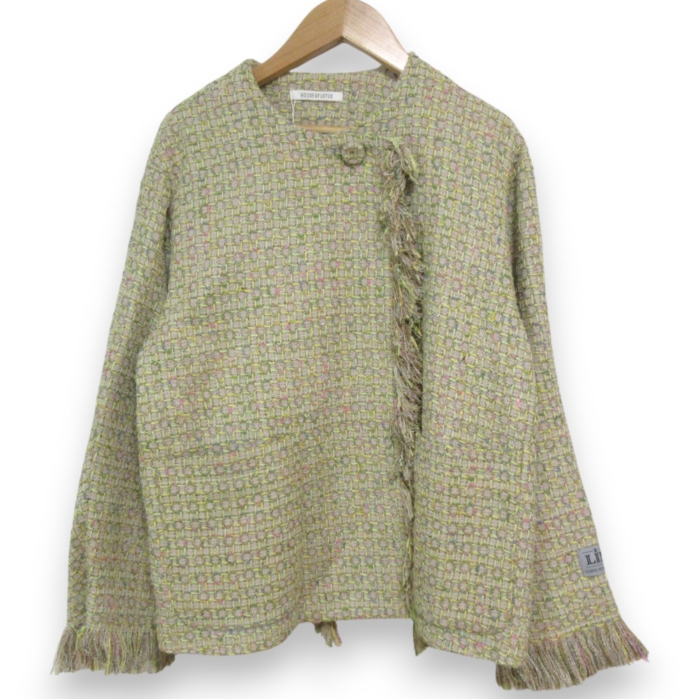 【楽天市場】【中古】未使用 24SS HOUSE OF LOTUS ハウスオブロータス LINTON ツイード シルクブレンド ノーカラー ...