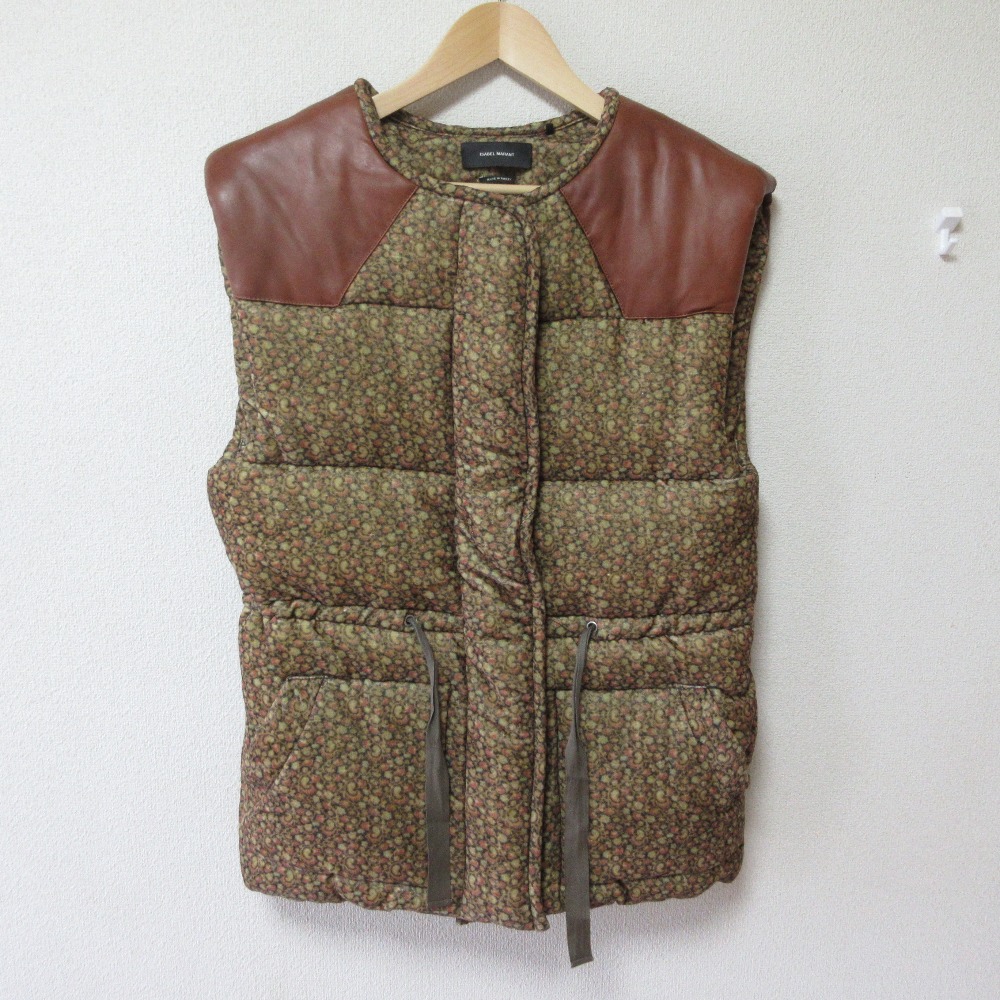 【楽天市場】【中古】美品 ISABEL MARANT イザベルマラン リネンブレンド レザートリム パデッドベスト 34 ブラウン レディース Luxs ブランド古着のリュクス：Luxs ...