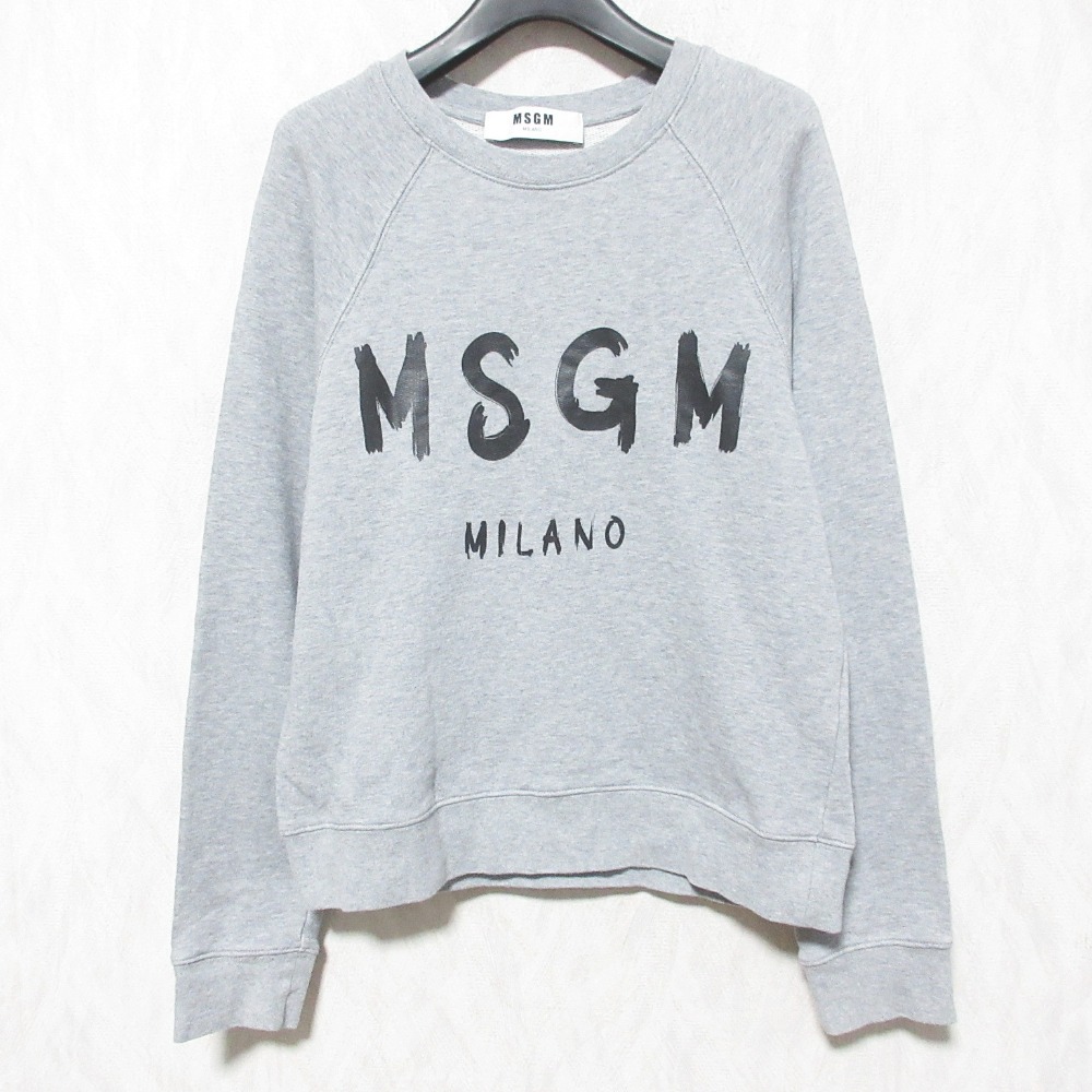 【楽天市場】【中古】美品 MSGM エムエスジーエム ロゴプリント スウェット トレーナー 2441MDM89 S グレー レディース Luxs ブランド古着のリュクス：Luxs（ブランド古着 ...
