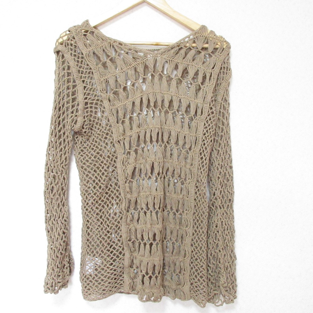 【楽天市場】【中古】美品 AMERI アメリ MEDI 2WAY CROCHET KNIT かぎ編み クロシェニット プルオーバー カットソー F ブラウン レディース Luxs ブランド古着 ...
