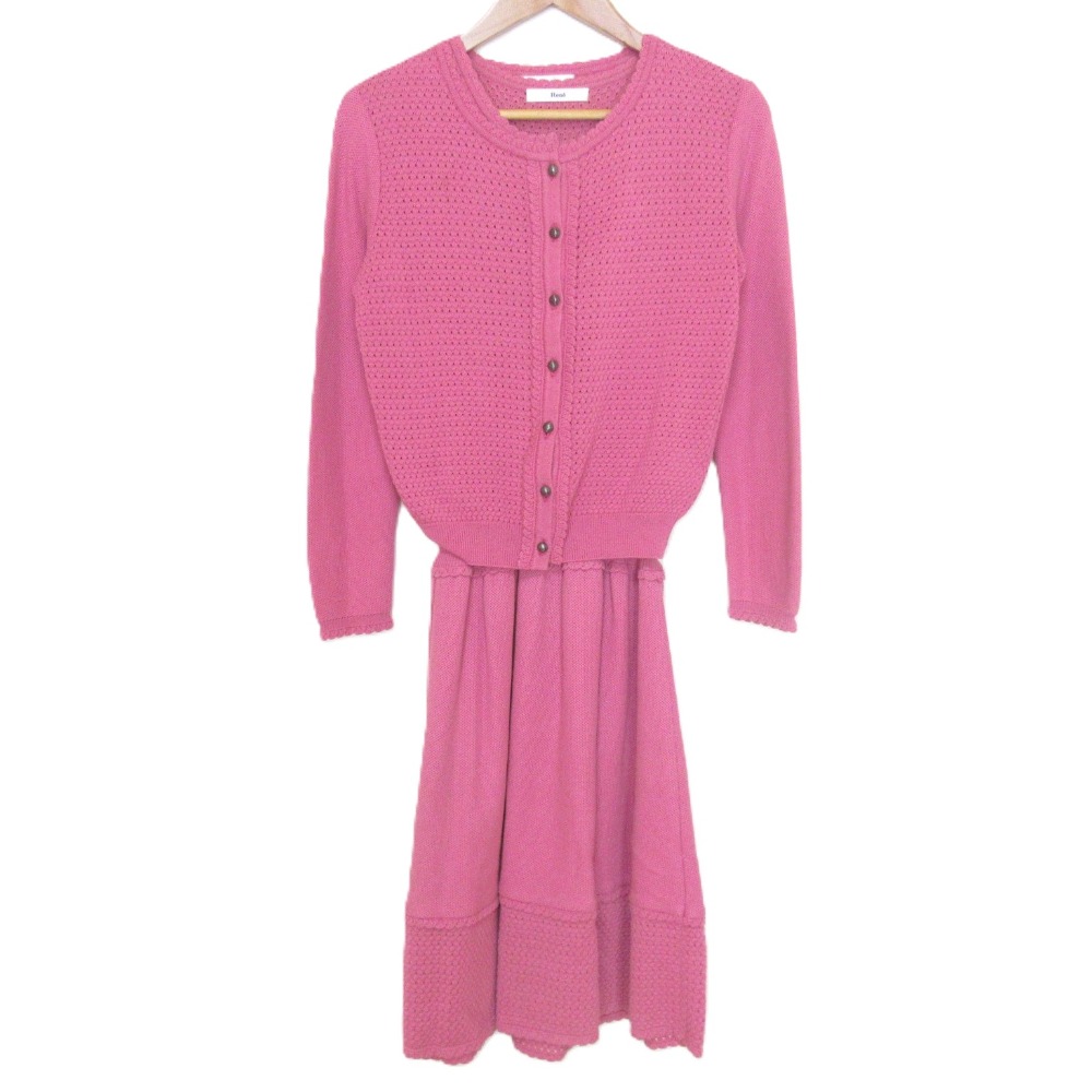 【楽天市場】【中古】美品 Rene ルネ ノースリーブワンピース カーディガン アンサンブルニット サイズ34 ピンク レディース Luxs ブランド古着のリュクス：Luxs（ブランド古着のリュクス）