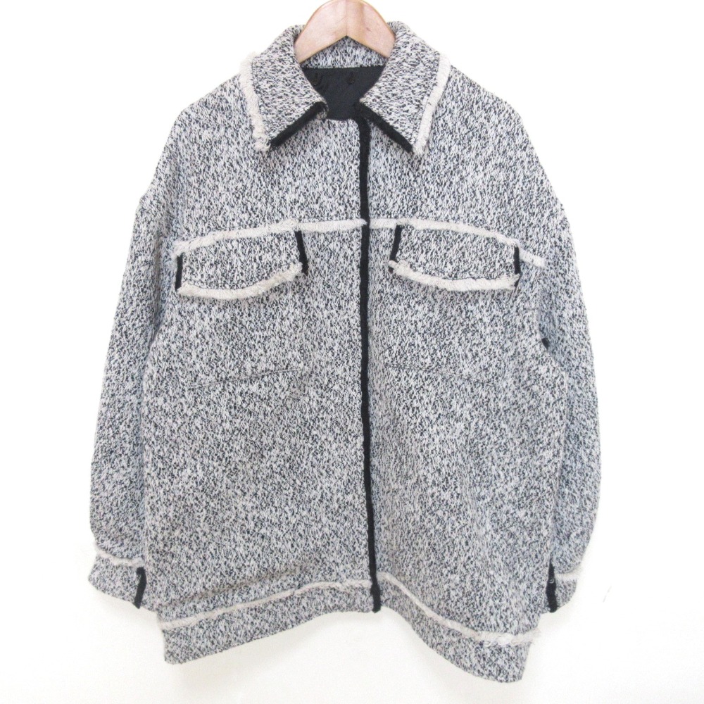【楽天市場】【中古】美品 22AW Ameri アメリ OTONA MUSE FRINGE TWEED OVER JACKET ツイードジャケット 0225106720410 サイズF ...