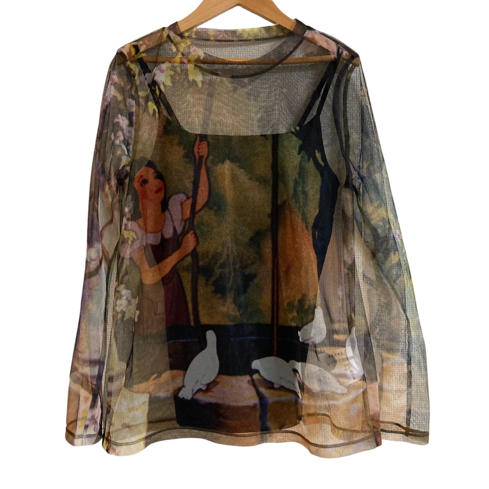 【楽天市場】【中古】美品 AMERI アメリ ディズニーコラボ Snow White 白雪姫 SHEER TOP シアーカットソー Mサイズ マルチカラー レディース Luxs ブランド古着の ...