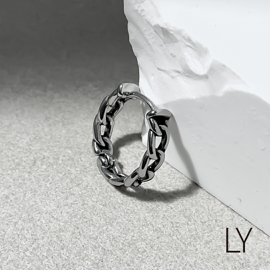 【楽天市場】LY/エルワイ ピアス メンズ フープピアス リングピアス 輪っか 喜平 チェーン / (片耳用) ステンレス アクセサリー：LY ...