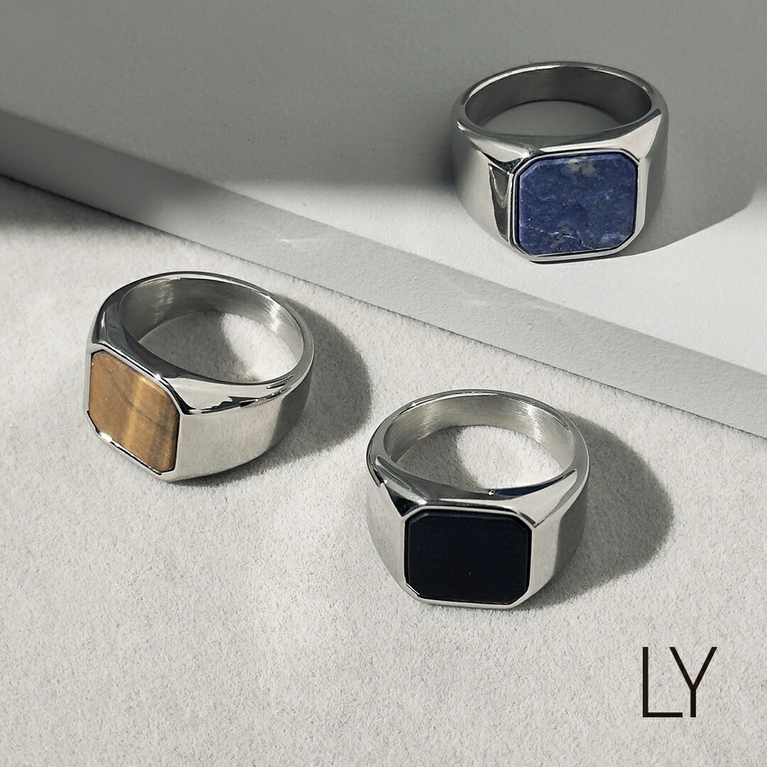 【楽天市場】LY/エルワイ リング 指輪 メンズ 印台 シグネット 天然石 パワーストーン シンプル ステンレス アクセサリー：LY（エルワイ）