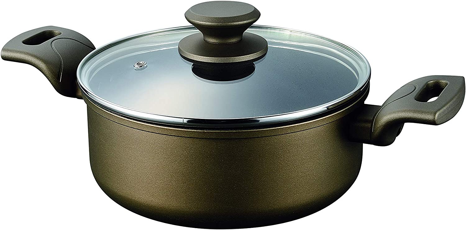 【楽天市場】【アウトレット】パール金属 ロングライフメガストーン IH対応ガラス蓋付両手鍋20cm HB-5511：outletshopワールドハンター