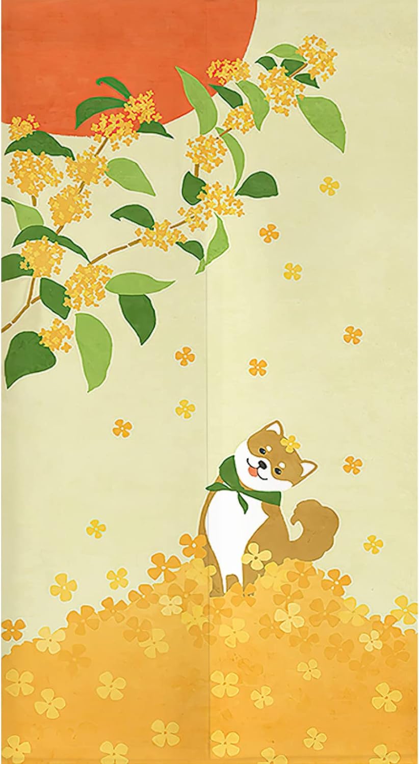 【楽天市場】のれん 暖簾 80*120cm 洗濯 柴犬 収納 厚手 つっぱり棒カーテン 洋室兼用 インテリア カラー 北欧 桜 さくら 料理屋 ドアカーテン シンプル ベージュ 70 ...