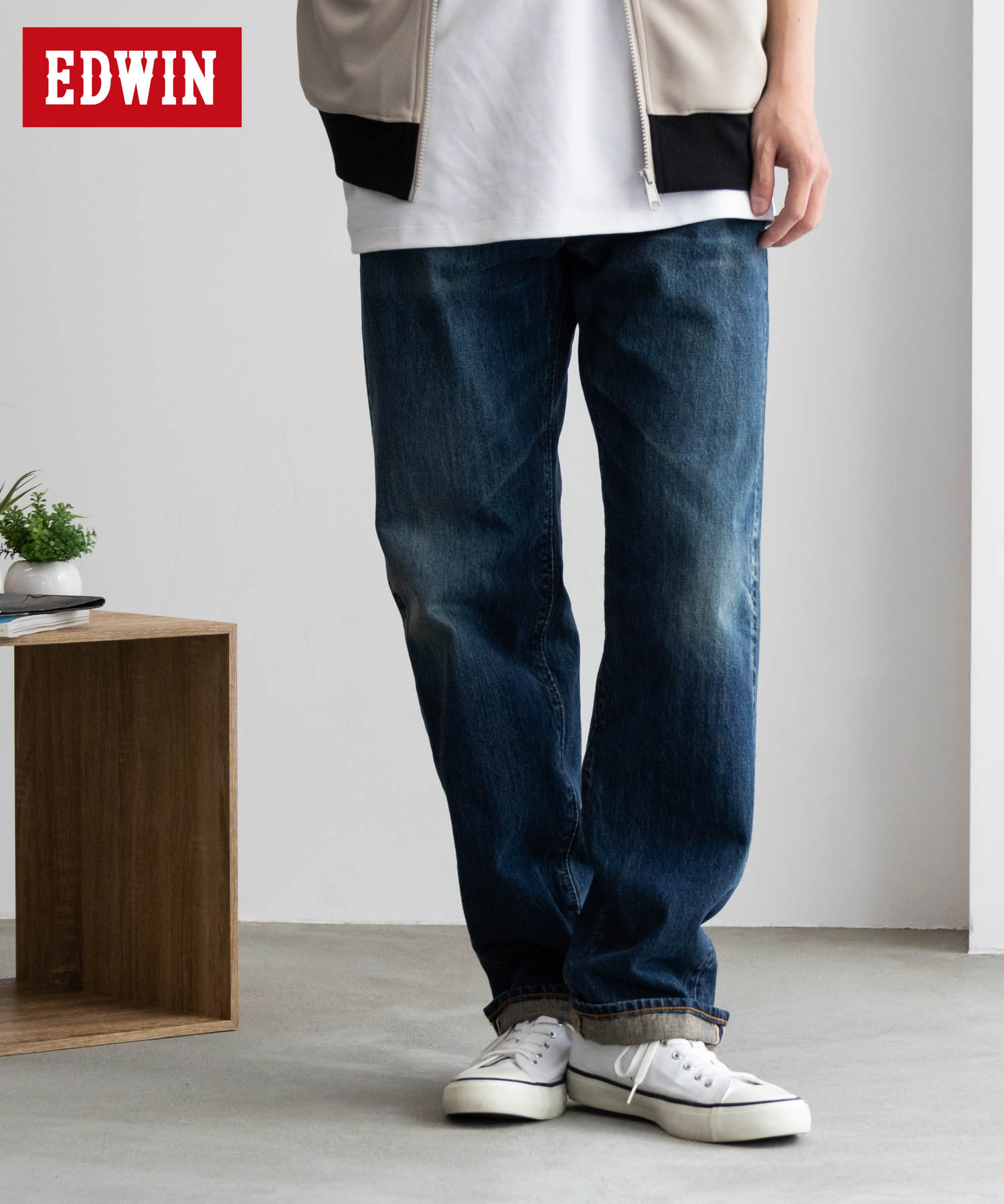 【楽天市場】[今だけ最大10％OFFクーポン]エドウィン EDWIN デニムパンツ ジーンズ ジーパン メンズ セルビッジデニム 前開き フロントジップ ボトムス ポケット ピス ストレート ...