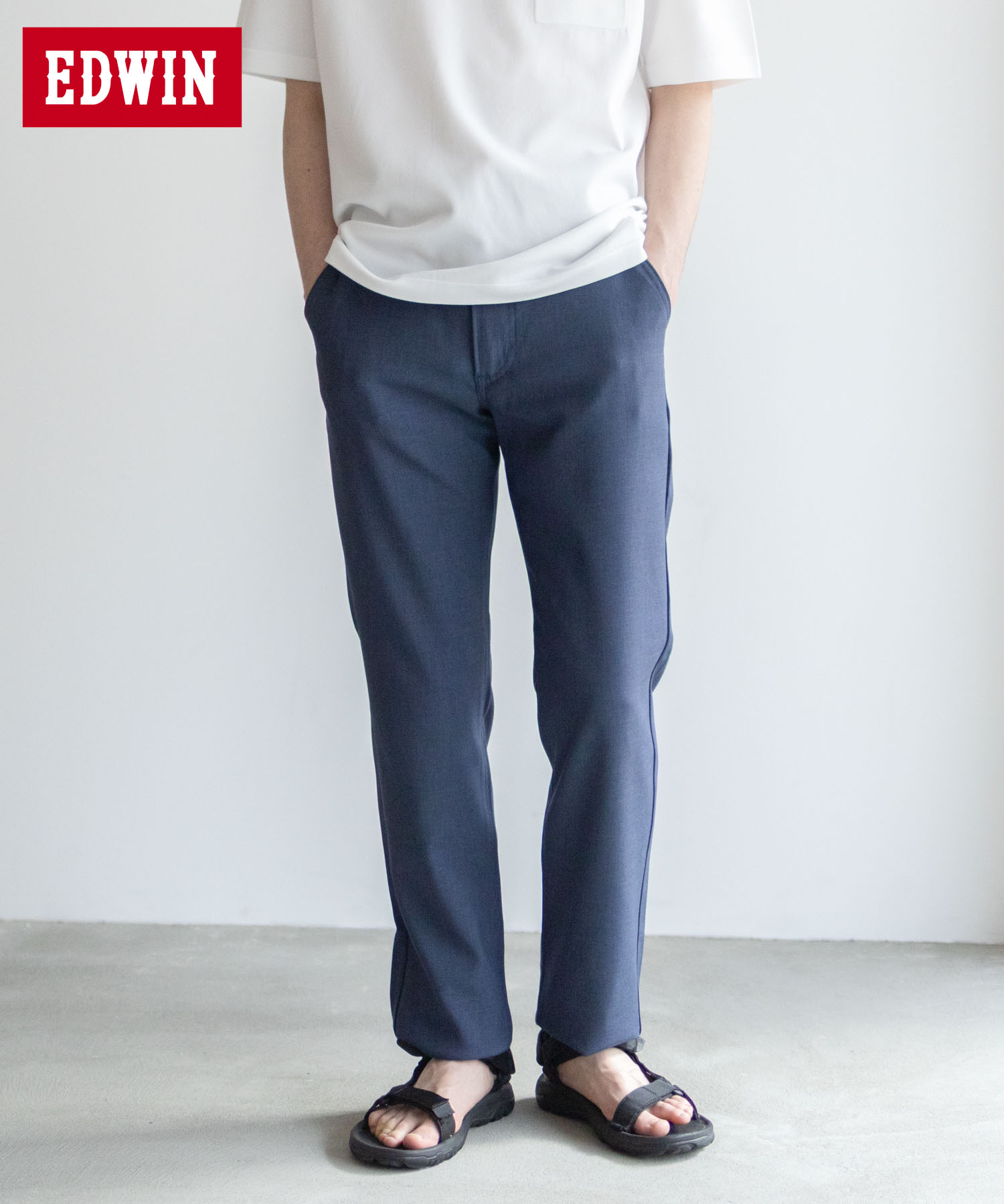 【楽天市場】[今だけ！2点以上10％OFFクーポン]EDWIN エドウィン スラックス メンズ 速乾 ドライ ストレッチ インターナショナルベーシック 402 COOL トラウザーパンツ ...