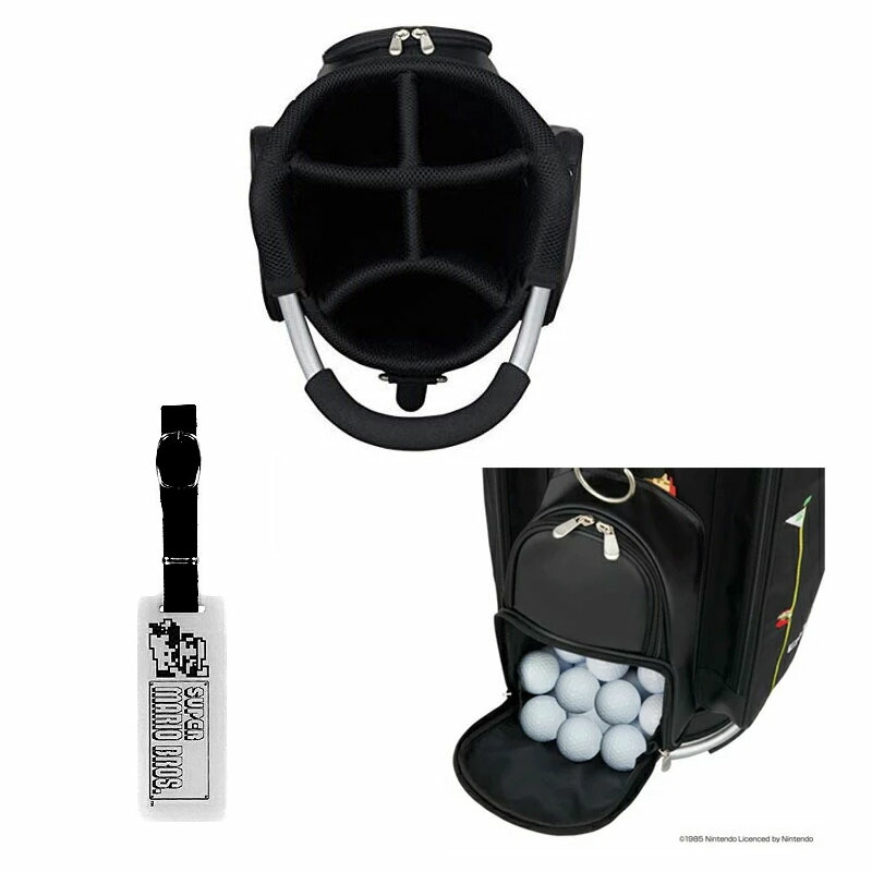 【楽天市場】スーパーマリオブラザーズ マリオ キャディバッグ SMCB002B 黒 ブラック 9型 47インチ 5分割 2.9kg 軽量 ...