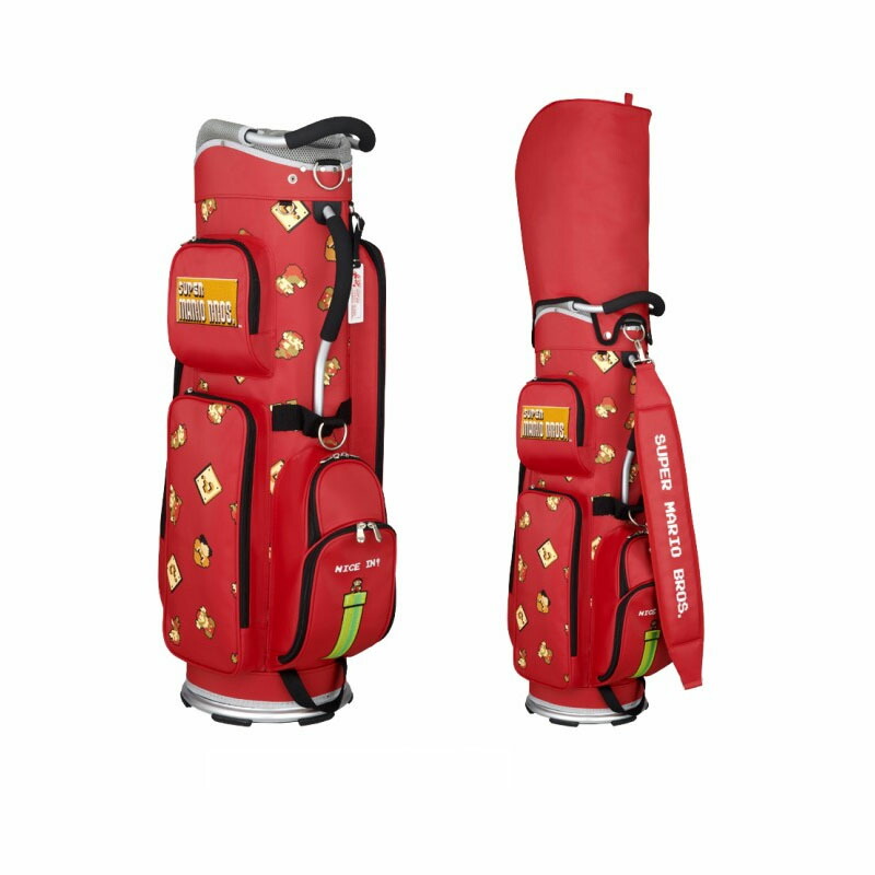 【楽天市場】スーパーマリオブラザーズ マリオ キャディバッグ SMCB002R 赤 レッド 9型 47インチ 5分割 2.9kg 軽量 ...