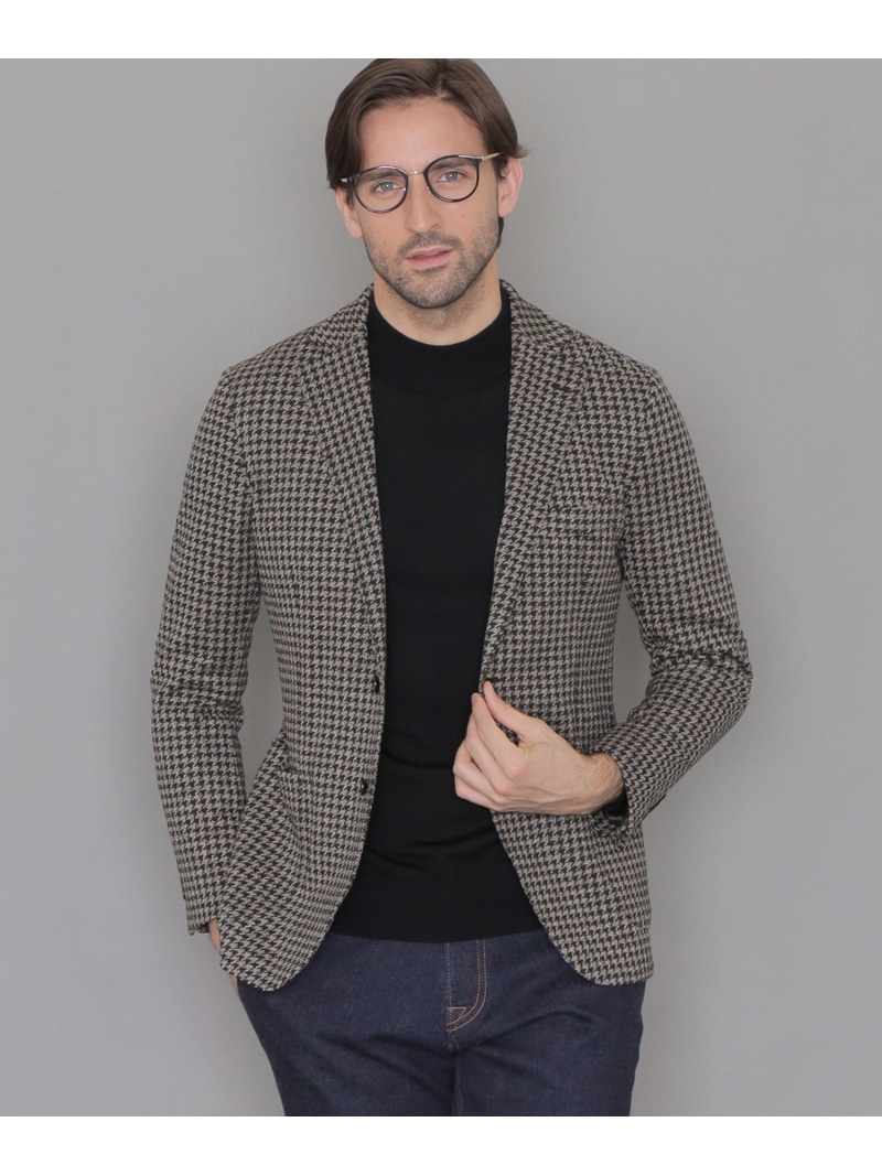 【楽天市場】【SALE／19%OFF】【LEON掲載】【FLEX JERSEY】【ROMA/ローマ】ハウンドトゥースジャケット ...