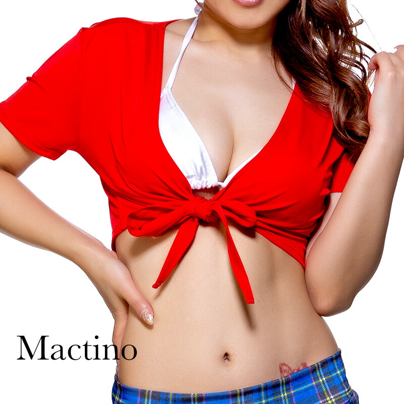 【楽天市場】前結びショートトップス・レッド：mactino