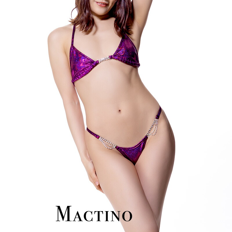 【楽天市場】【送料無料】マイクロビキニ 水着 ジュエリーストーン付きTバックビキニ・フォイルラメパープル：mactino