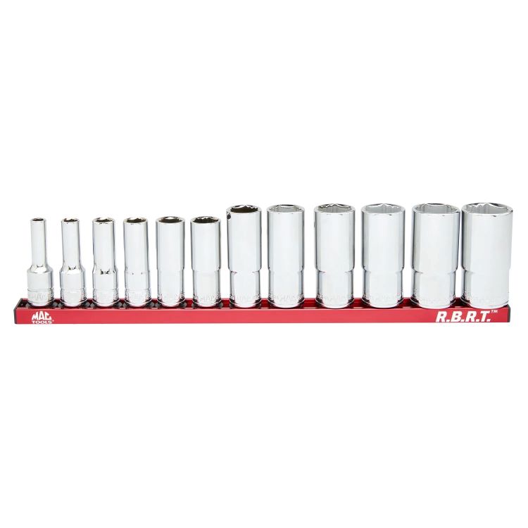 【楽天市場】マックツールズ 12Pc. 3/8" ドライブディープ SAE RBRT™ ソケットセットSXD126RBRT：六輪生活楽天市場店