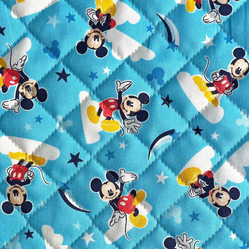 【楽天市場】キルティング ミッキーマウス【ブルー】オックスキルト生地ファブリック(キャラクター 生地 入園入学通園通学)ディズニー GRQ ...