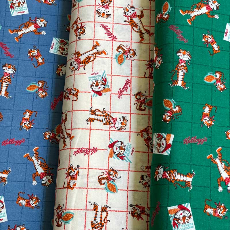 【楽天市場】【エントリーでP19倍】ケロッグ トニーチェック柄 シーチング生地 ブルー/オフホワイト/グリーン(Kellogg's ...