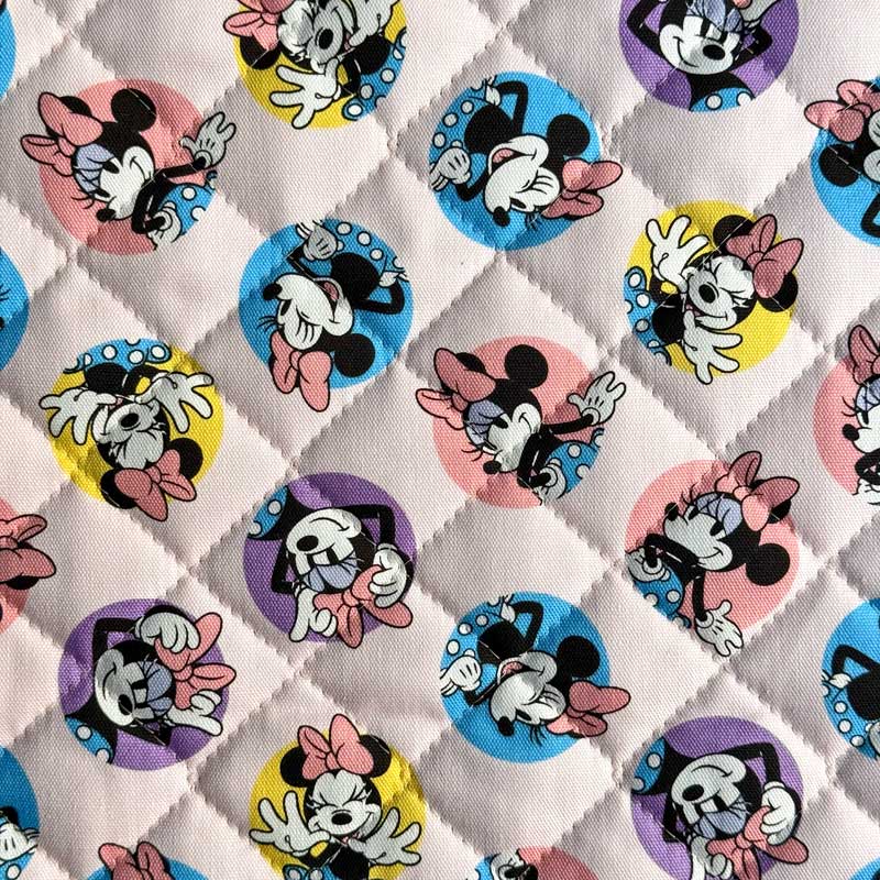 【楽天市場】キルティング ミニーマウス ドット【ピンク】オックスキルト生地ファブリック(キャラクター 生地 入園入学通園通学)ディズニー ...