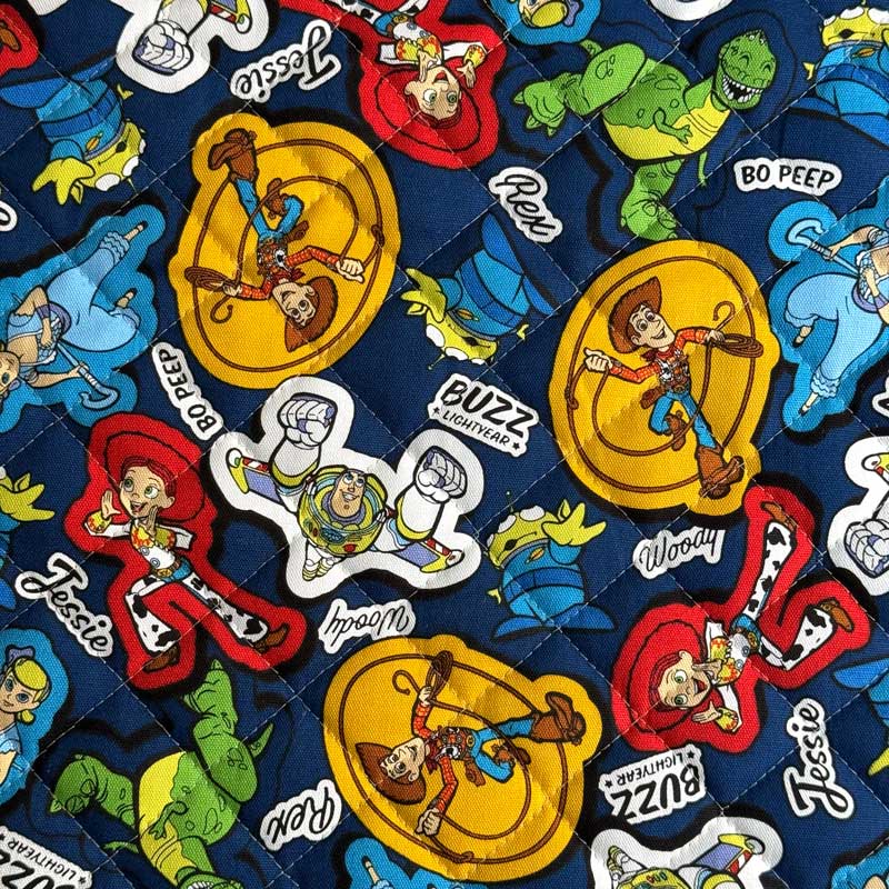 【楽天市場】【エントリーでP10倍】キルティング トイストーリー【ネイビー】オックスキルト生地ファブリック(キャラクター 生地 入園入学通園 ...