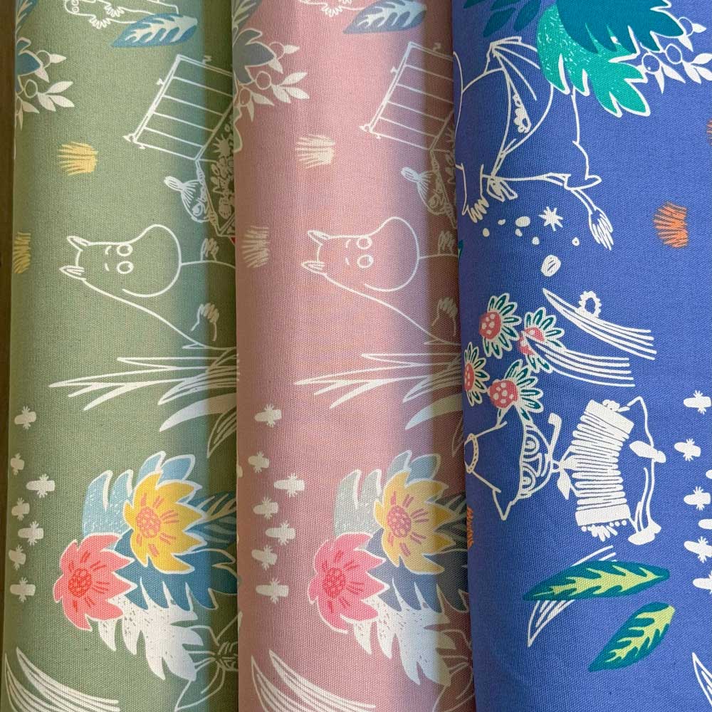 【楽天市場】ムーミンMOOMIN × 河東梨香(tona) 『ムーミン谷のジャングル』 オックス生地 カーキ/ピンク/ブルー(MOOMIN ...