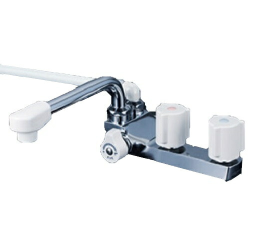 【楽天市場】KVK KF13GECN デッキ型2ハンドルシャワー（左側シャワー） 190mmパイプ付：まいどDIY