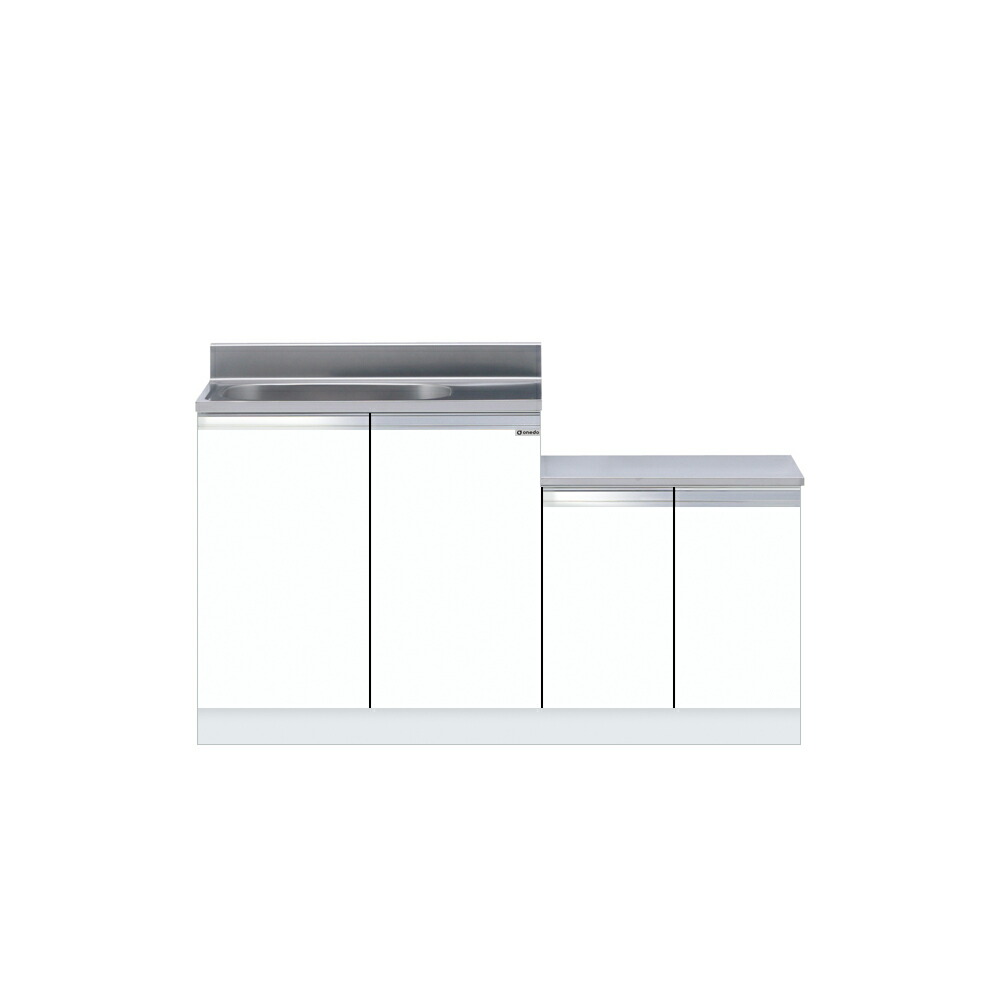 【楽天市場】onedo/ワンド/旧マイセット KTD4-80-140K-(左/右)-[SW] ホワイト KTD4型 薄型 一体型流し台 壁出し 間口140cm 奥行46cm ♪：まいどDIY