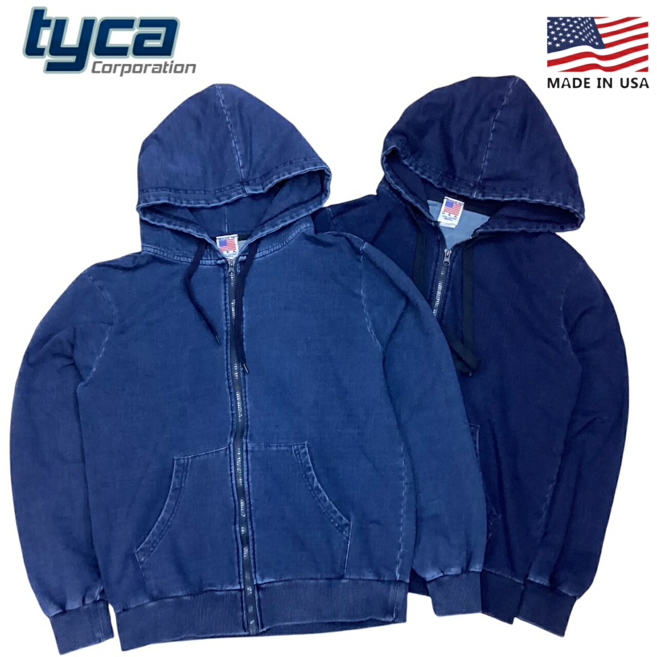 【楽天市場】アメリカ製 送料無料 TYCA【タイカ】INDIGO ZIPHOOD SWEAT インディゴ ジップフードスウェット メンズ(男性 ...