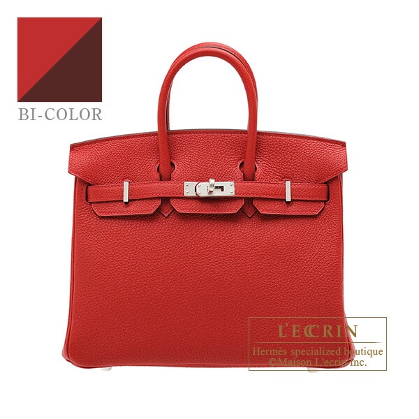 【楽天市場】エルメス バーキンヴェルソ25 ルージュカザック/ルージュアッシュ トゴ シルバー金具 HERMES Birkin Verso ...