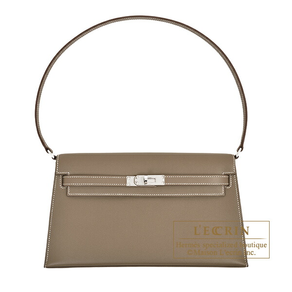【楽天市場】エルメス ケリーエラン/外縫い エトゥープ マダム シルバー金具 HERMES Kelly Elan bag Sellier ...