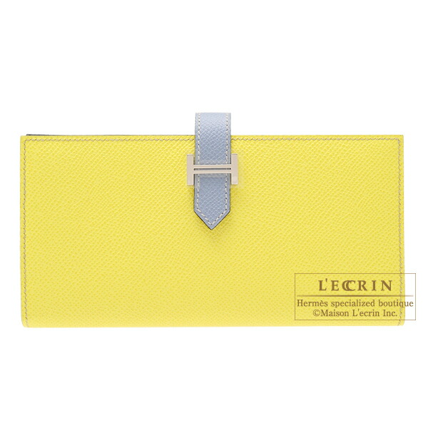 【楽天市場】エルメス ベアンスフレ スフレ/ブルーラン ヴォーエプソン シルバー金具 HERMES Bearn Soufflet Soufre ...