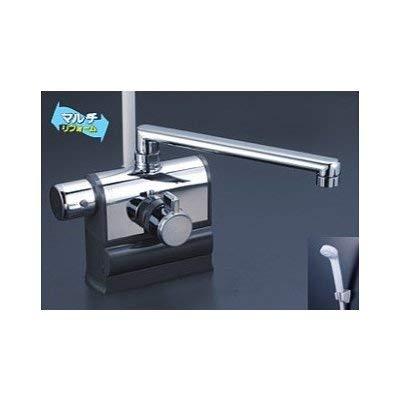 【楽天市場】KVK デッキ形サーモスタット式シャワー 左ハンドル仕様 (240mmパイプ付) KF3008LR2 グレー：メゾンクローバー