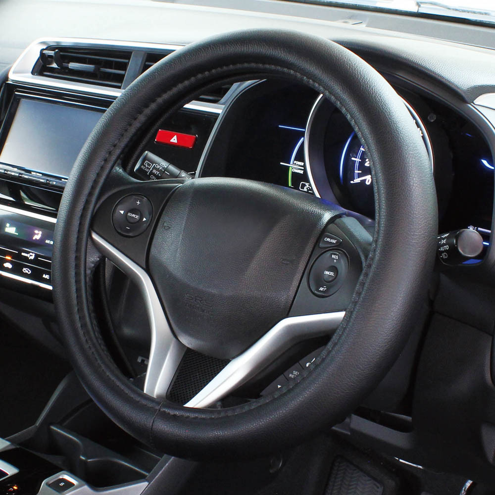 【楽天市場】かぽっとハンドルカバーやわらかレザーSサイズBK KC-Y106：マジCAR