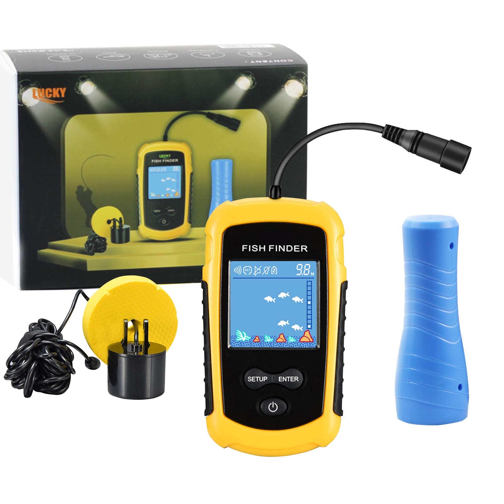 【楽天市場】LUCKYLAKER 氷釣り カヤック 釣り ポータブル 魚群探知機 ワカサギ 海 ボート 魚探 フィッシング 携帯 小型 SUPフィッシング バス釣り：SelectSHOP 岐阜 ...