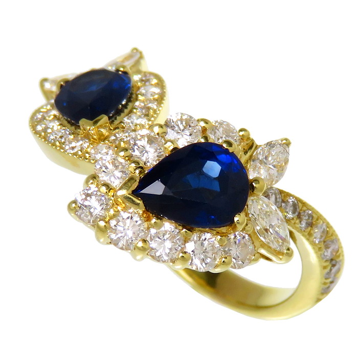 【楽天市場】12号 サファイア 計1.97ct ダイヤモンド 計1.30ct リング・指輪 K18ゴールド 18金 6.1g レディース【中古】【真子質店】【Moxx】：真子質店楽天市場店