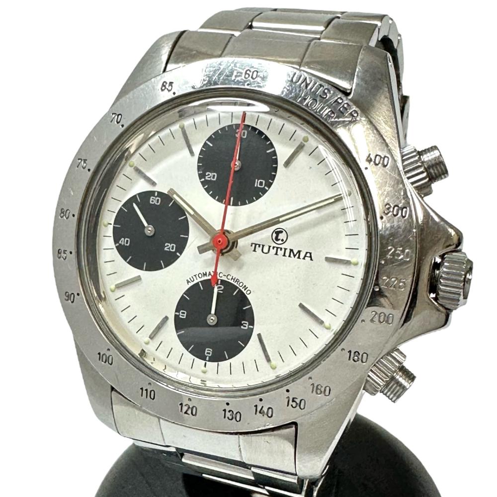 【楽天市場】★★最終特価品【TUTIMA/チュチマ】 793 クロノグラフ グラスヒュッテ 腕時計 ステンレススチール 自動巻き/オートマ 白 ...