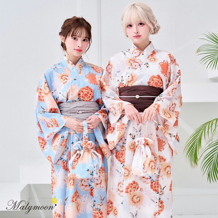 【楽天市場】[正規品]【予約-5月下旬頃より順次発送予定】浴衣 2way 藤咲凪 ten ワンピース ブルー オレンジ うさぎ ウサギ 花柄 フラワー お揃い 可愛い 女性 レディース 一式 ...