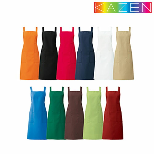 【楽天市場】【メール便対応】エプロン 前掛 KAZEN カゼン 胸当てエプロン APK499 X型 たすき掛け クロス 男女兼用 飲食店 制服 ユニフォーム カフェ レストラン バー 居酒屋 ...