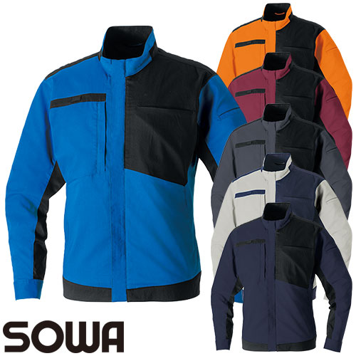 【楽天市場】作業服 ブルゾン 桑和 SOWA 長袖ブルゾン 9528-00 作業着 春夏 エコ リサイクル 再生繊維 制電 ストレッチ 消臭 イージーケア 男女共用 会社 企業 工場 制服 ...