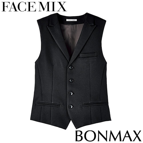 ベスト 制服 ユニフォーム FACEMIX フェイスミックス メンズストレッチベスト（無地） FV1005M 飲食店 レストラン カフェ バー メンズ バーテンダー ホテル おしゃれ かっこいい w-513-0210.jpg