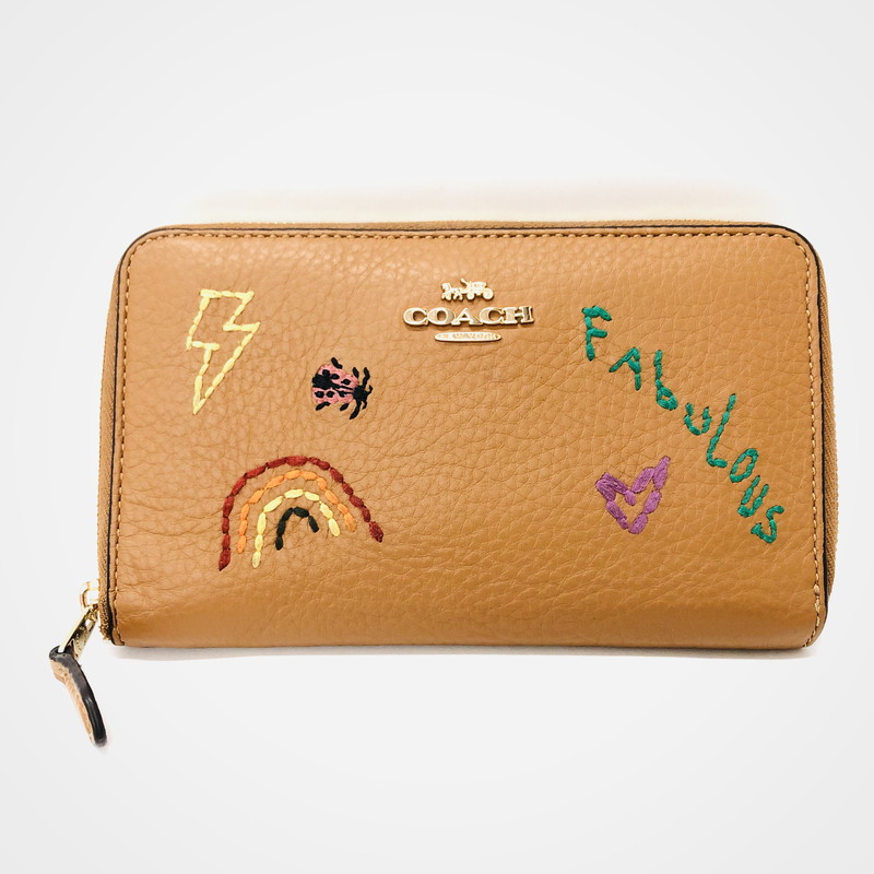 【楽天市場】【中古】【レディース】COACH DIARY EMBROIDERY MEDIUM ID ZIP WALLET c9105 コーチ ...
