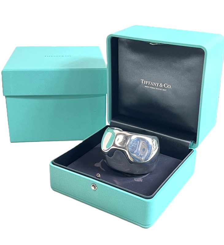 【楽天市場】【中古美品】【レディース】 TIFFANY&Co. ティファニー 極美品 TIFFANY＆Co. ティファニーファセット カフ ワイドカフ スターリングシルバー サイズ ミディアム ...