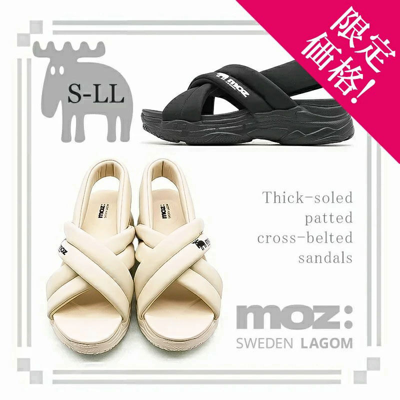 【楽天市場】【Clearance!】モズ サンダル レディース パテッド クロスベルト 快適 疲れない ふわふわ 厚底 軽量 シンプル EVA moz 気持ちいい 婦人 夏コーデ シューズ 靴 ...