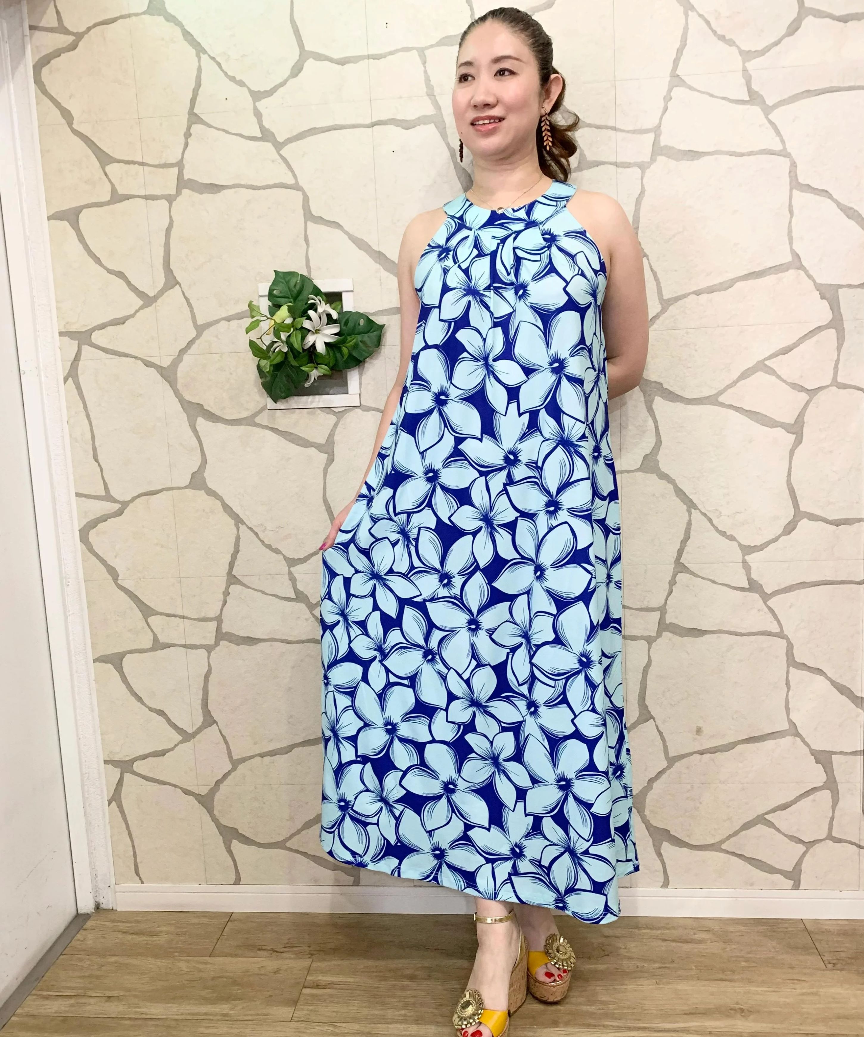 【楽天市場】PUA PO-AI DRESS 【 ブルー 】：Mariees