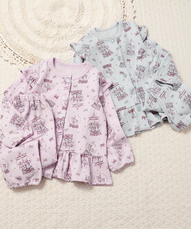 【楽天市場】☆20％OFF☆ アンパサンド ニットキルト スノードーム柄 前あきパジャマ L458214：赤ちゃんとママの店マリモ