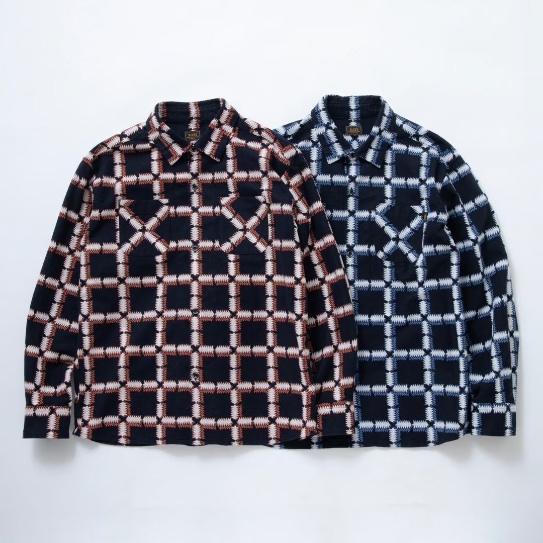 【楽天市場】RATS NATIVE PRINT FLANNEL SHIRT ラッツ シャツ 23'RS-1006：maroon.webstore