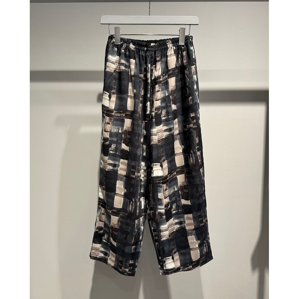 【楽天市場】【MADE IN JAPAN】LINEAGE ABSTRACT CHECK EASY PANTS（BLACK）：maroon ...