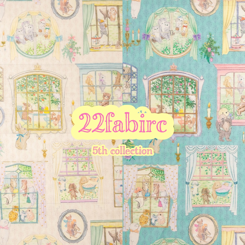22fabric “ムービースタジオ”【30cm以上10cm単位】(5th collection) ニャンニャンファブリック yukiemonデザイナー松浦由起江プロデュース 生地 布 ...