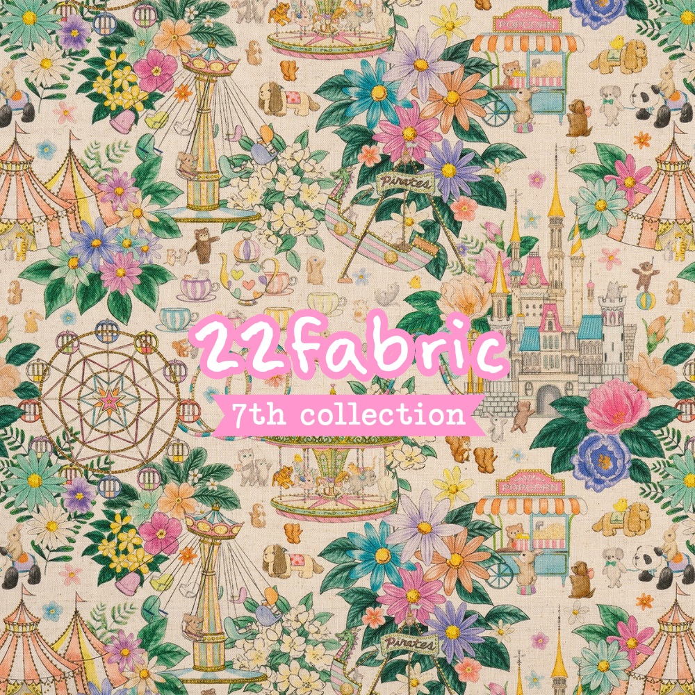 【楽天市場】『22fabric』7th collection“デコレーションパーク” yukiemonデザイナー松浦由起江プロデュース 【30cm以上10cm単位】ニャンニャンファブリック ...