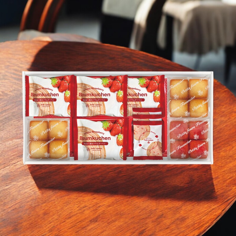 【楽天市場】あまおう苺バウムクーヘン&プチフィナンシェ/FAO-30RD 食料品 洋菓子 多品種セット 入学祝い 進学祝い 入学内祝い 進学 ...